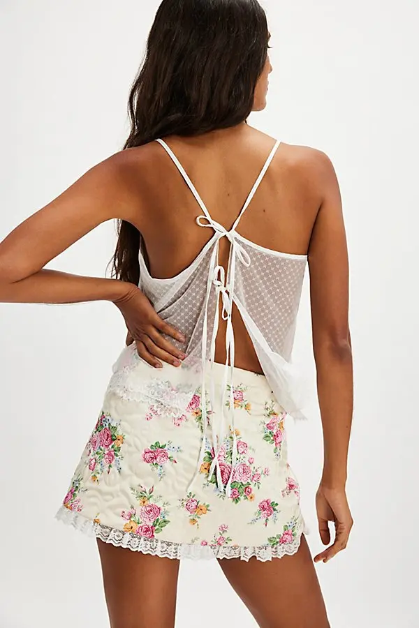 For Love & Lemons Amandine Mini Skirt In Pink - 47% Off | Editorialist