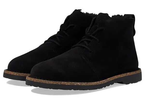 BIRKENSTOCK Uppsala Mid Lace-up Shearling Suede Boots - Black