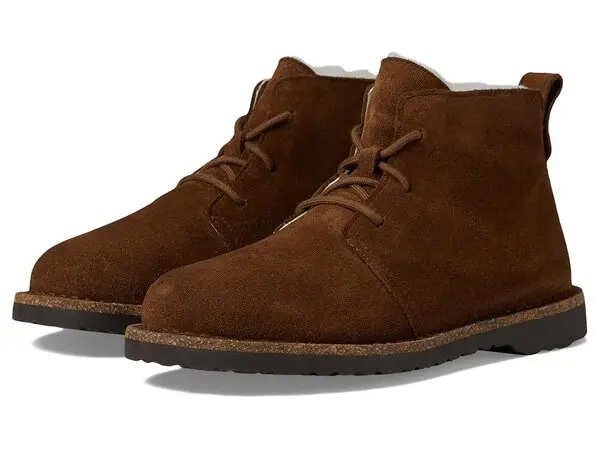 BIRKENSTOCK Uppsala Mid Lace-up Shearling Suede Boots - Dark Tea