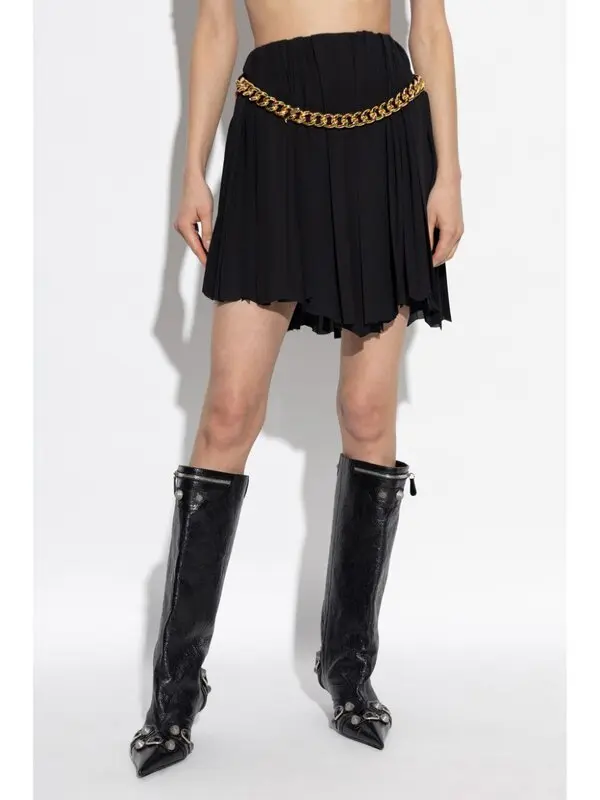 Balenciaga Chain Pleated Mini Skirt