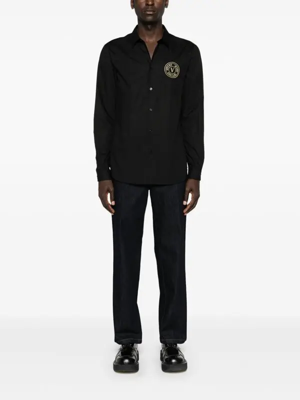 Versace Logo-embroidered Cotton Shirt