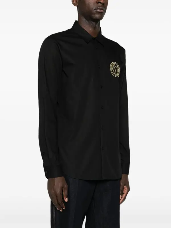 Versace Logo-embroidered Cotton Shirt
