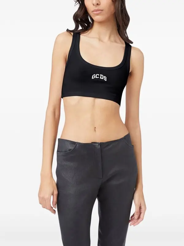 Gcds Logo-embroidered Cropped Top