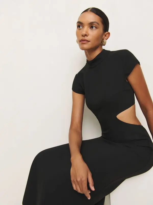 REFORMATION Evelina Midi Dress - Black