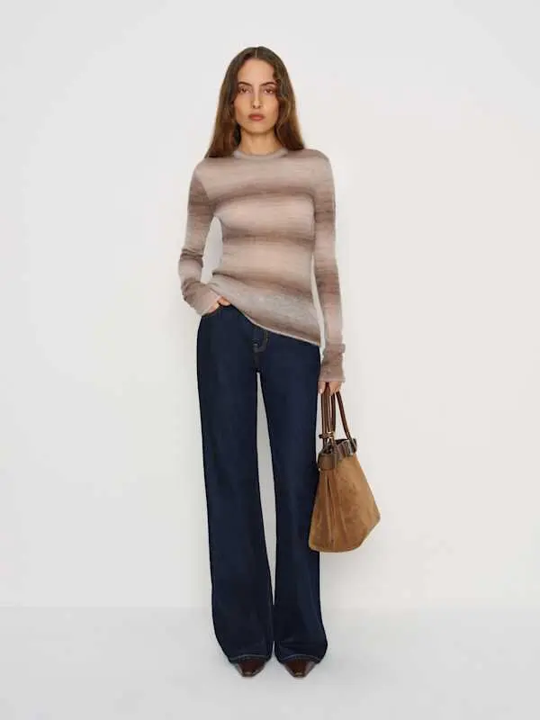 REFORMATION Alice Sheer Alpaca Crew Sweater