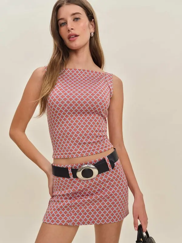 REFORMATION Sara Knit Mini Skirt - Blue