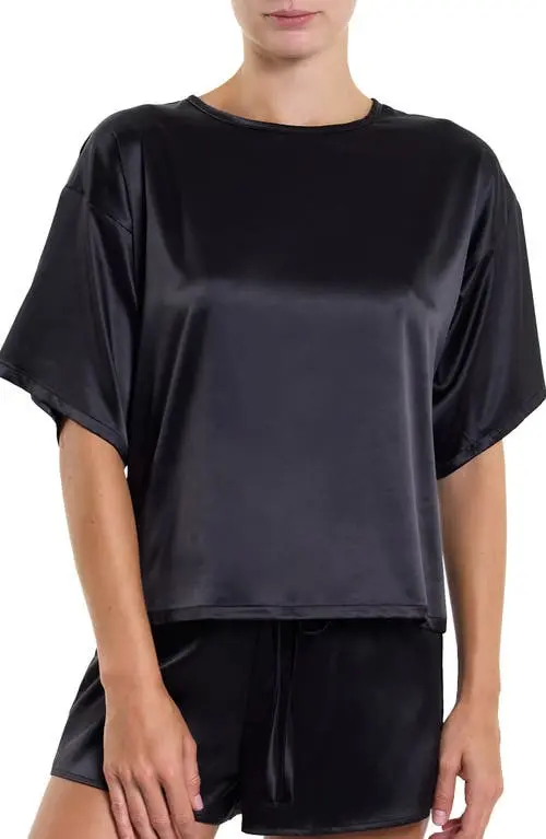 Hanky Panky Satin Sleep Top - Black