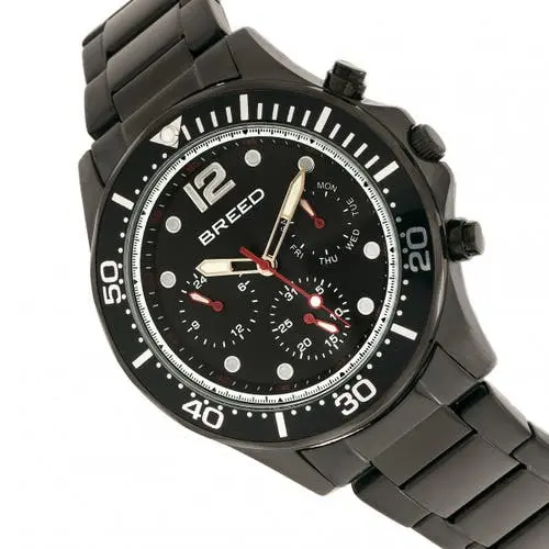 BREED Pegasus Bracelet Watch With Day/date - Black