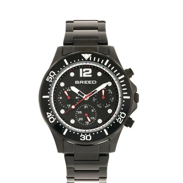 BREED Pegasus Bracelet Watch With Day/date - Black
