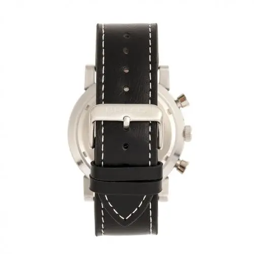 BREED Ryker Chronograph Leather Strap Watch - Black