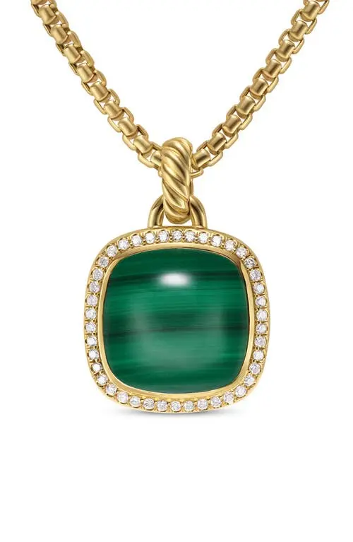 David Yurman Albion® Pendant In 18k Yellow Gold With Diamonds - Malachite