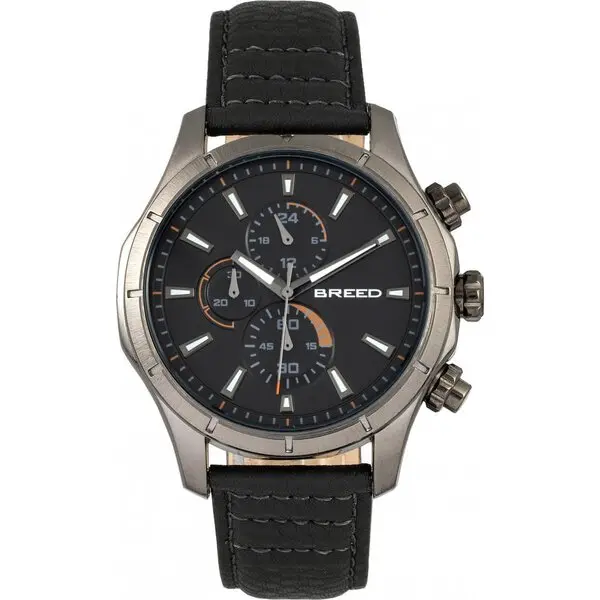 BREED Lacroix Chronograph Strap Watch - Gunmetal/black