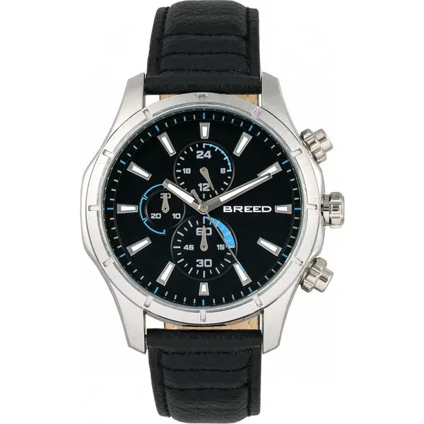 BREED Lacroix Chronograph Strap Watch - Silver/black
