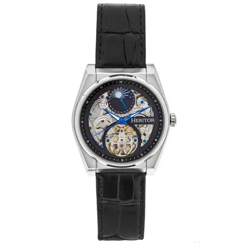HERITOR AUTOMATIC Daxton Skeleton Watch - Black