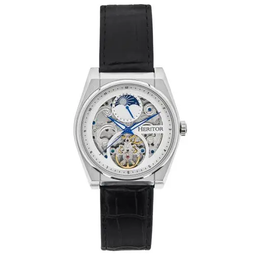 HERITOR AUTOMATIC Daxton Skeleton Watch - Black/white