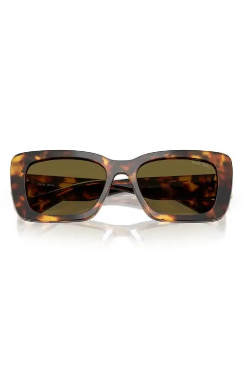 Miu Miu 53mm Rectangular Sunglasses - Blond Havana