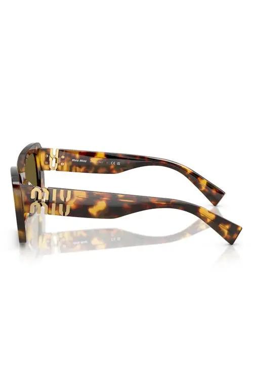 Miu Miu 53mm Rectangular Sunglasses - Blond Havana