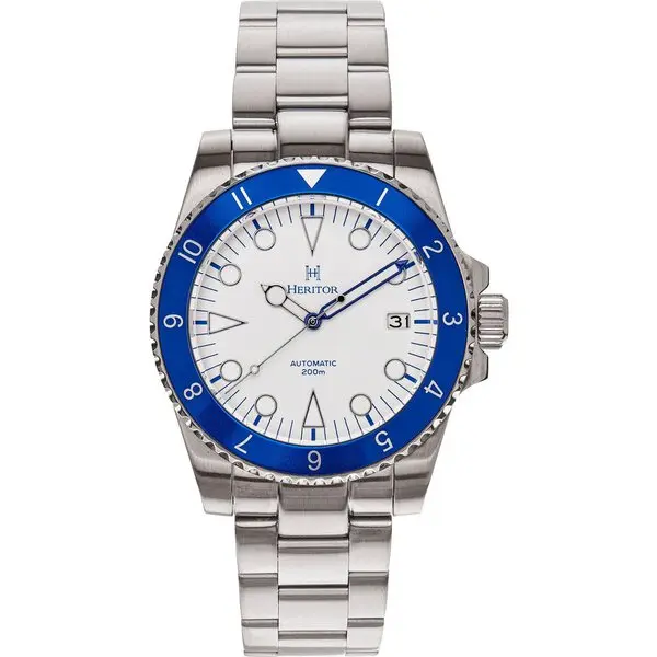 HERITOR AUTOMATIC Luciano Bracelet Watch - Blue/white