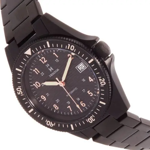 HERITOR AUTOMATIC Calder Bracelet Watch - Black