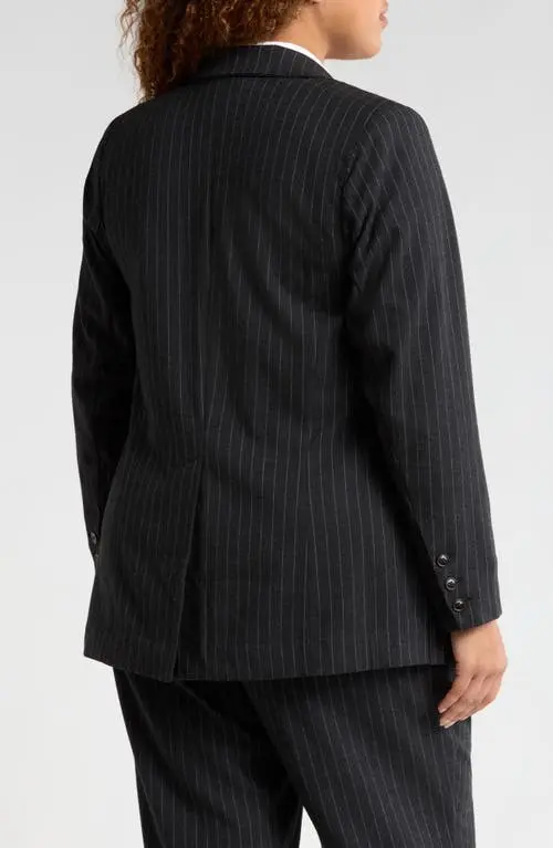 Universal Standard Pinstripe Notched Lapel Blazer