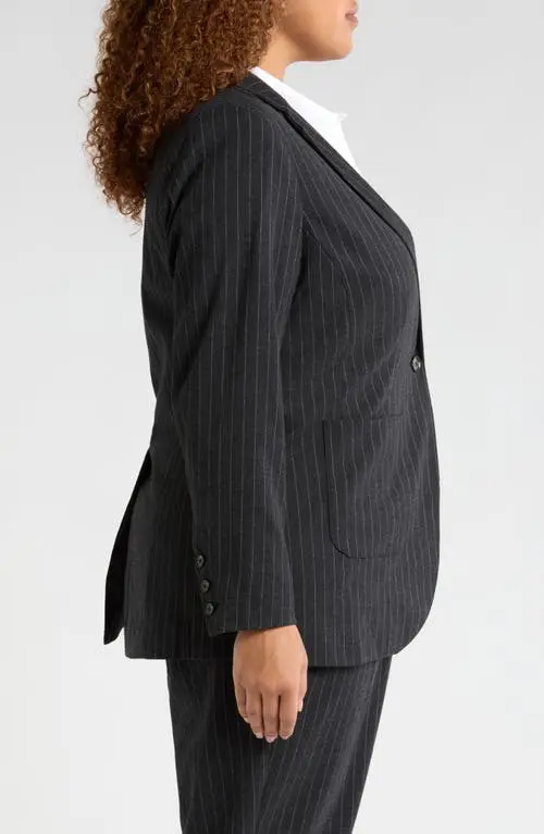 Universal Standard Pinstripe Notched Lapel Blazer