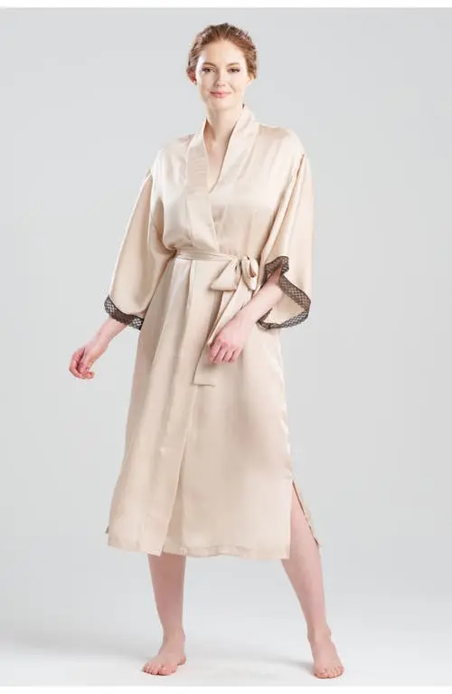 Natori Ashley Icon Robe With Lace - Cream