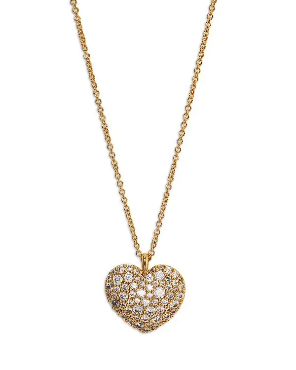 Nadri Cubic Zirconia Heart Pendant Necklace - Gold