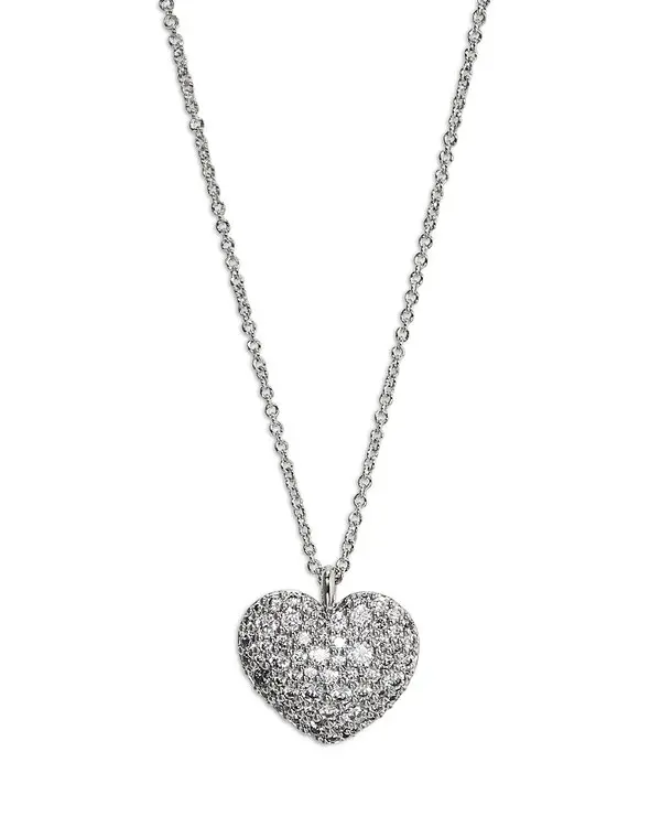 Nadri Cubic Zirconia Heart Pendant Necklace - Silver