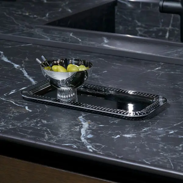 ANNA NEW YORK Striations Cocktail Picks In Holder, Set Of 4 - Silver
