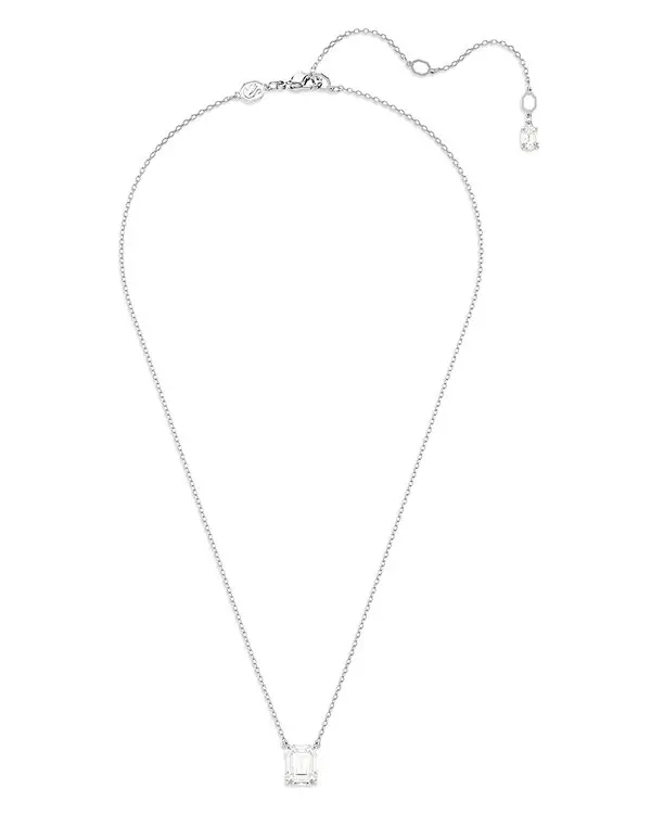 SWAROVSKI Stilla Octagon Crystal Pendant Necklace - Silver