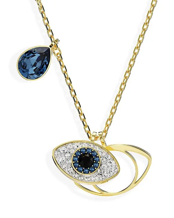 SWAROVSKI Symbolica Crystal Evil Eye Pendant Necklace - Blue/gold