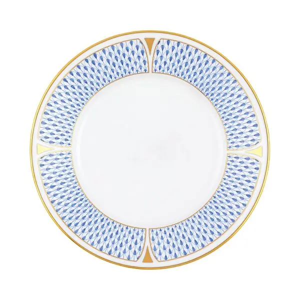HEREND Art Deco Dessert Plate - Blue