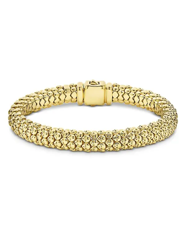 Lagos 18k Yellow Caviar Skull Bracelet - Gold