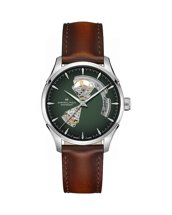 Hamilton Jazzmaster Open Heart 40mm Watch - Green/brown