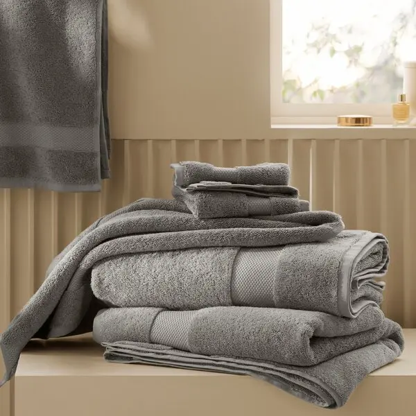 BOLL & BRANCH 6 Piece Plush Bath Towel Set - Stone