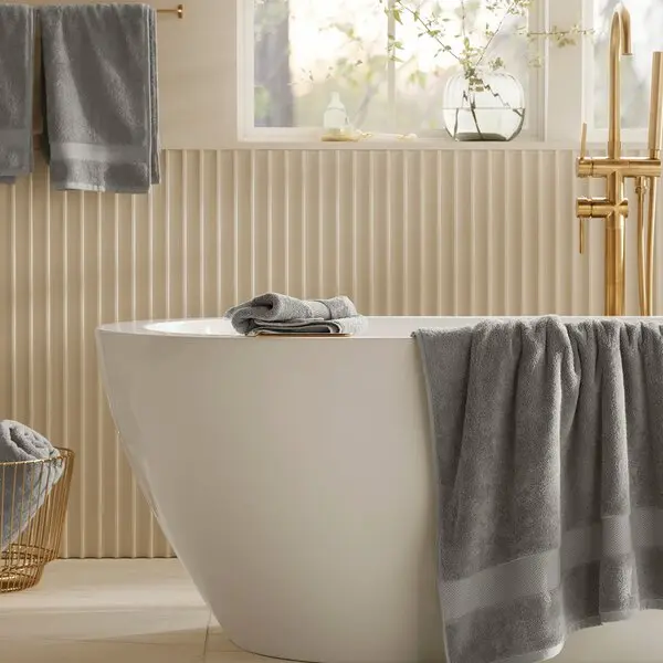 BOLL & BRANCH 6 Piece Plush Bath Towel Set - Stone