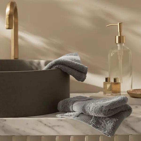 BOLL & BRANCH 6 Piece Plush Bath Towel Set - Stone