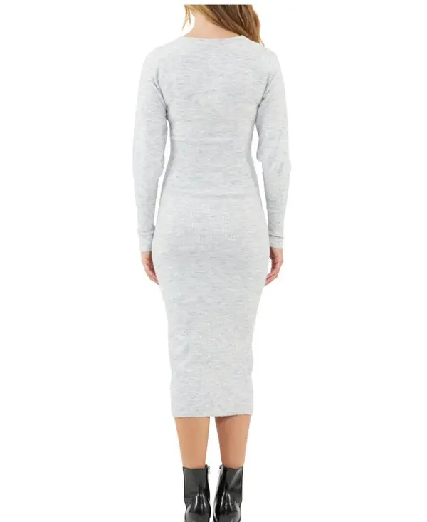ryden knit dress Farm Rio White Midi Sweater Dress
