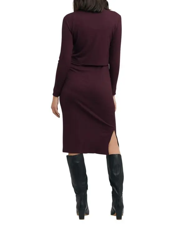 RIPE MATERNITY Ruby Rib Nursing Midi Dress