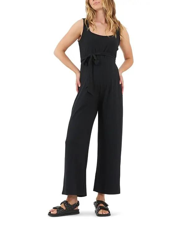 RIPE MATERNITY Bobby Rib Relaxed Jumpsuit - Black