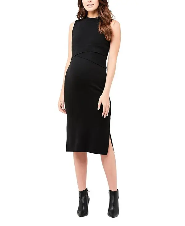 RIPE MATERNITY Layered Knit Nursing Dress - Black