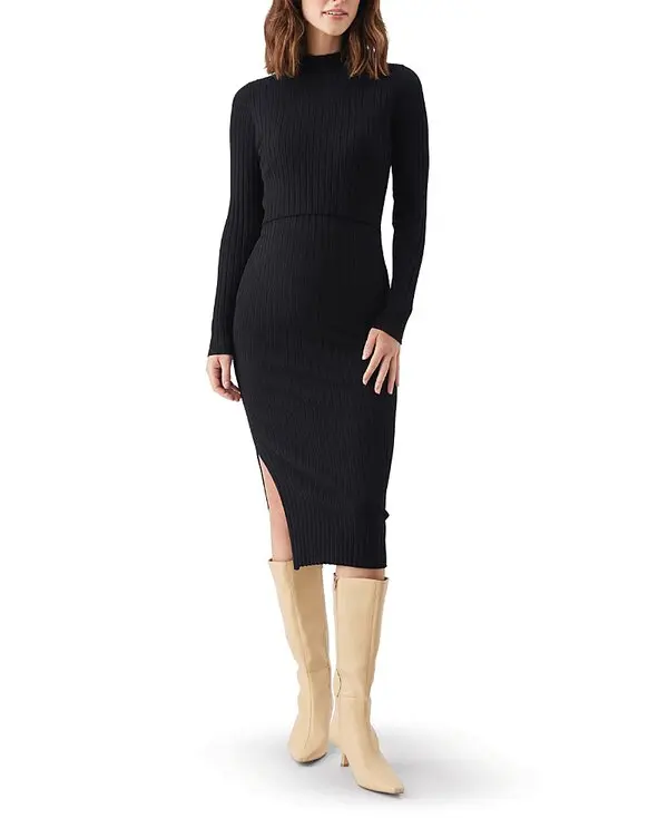 RIPE MATERNITY Nella Rib Nursing Knit Dress - Black