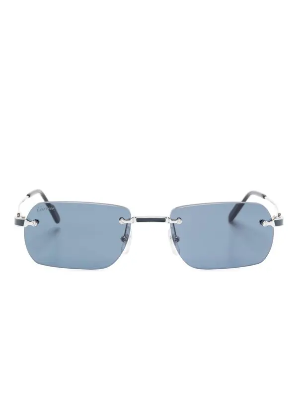 CARTIER Rectangle-frame Sunglasses - Grey