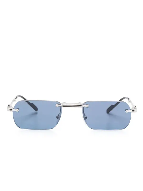 CARTIER Rectangle-frame Sunglasses - Grey