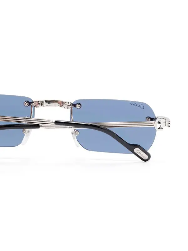Cartier Rectangle-frame Sunglasses - Grey