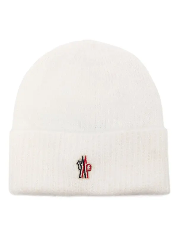 Moncler Logo-patch Beanie - Neutrals