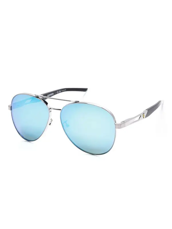 FERRARI Tone Metal Pilot Frame Sunglasses