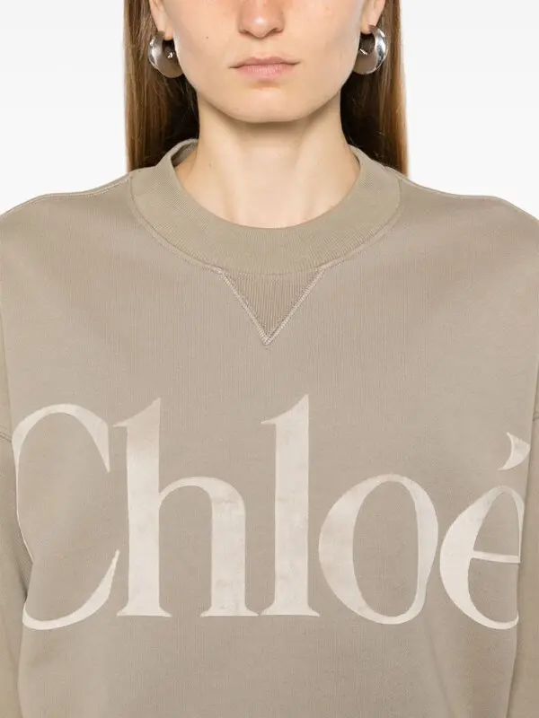 Chloé Flocked Logo Sweatshirt