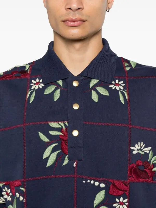 Drole De Monsieur La Polo Patchwork Fleurs Top