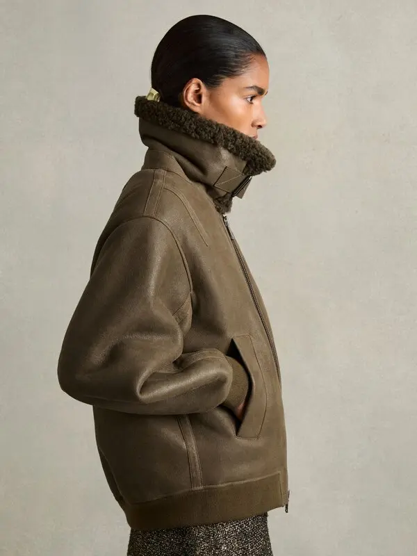 REISS Blake Shearling Aviator Jacket